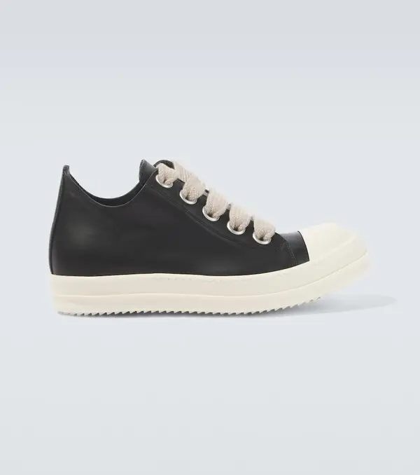 Rick Owens Jumbolace Leather Low-top Sneakers - Black