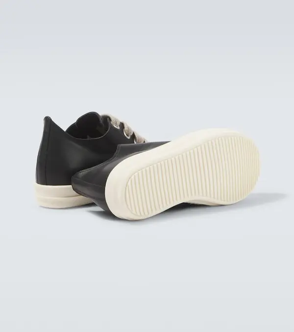 Rick Owens Jumbolace Leather Low-top Sneakers - Black