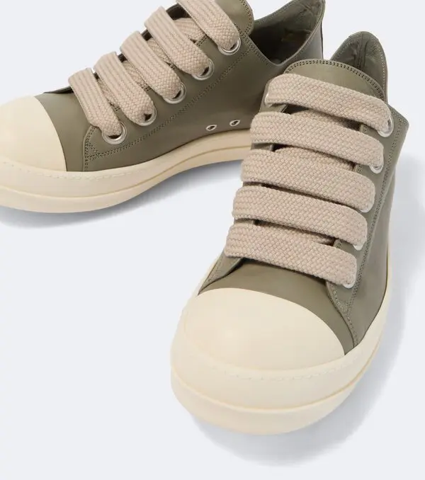 Rick Owens Jumbolace Leather Low-top Sneakers - Green