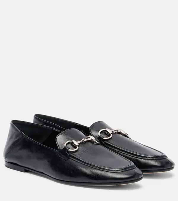 Gucci Jordaan Horsebit Leather Loafers - Black
