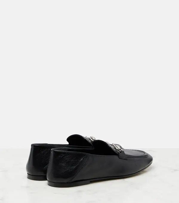 Gucci Jordaan Horsebit Leather Loafers - Black