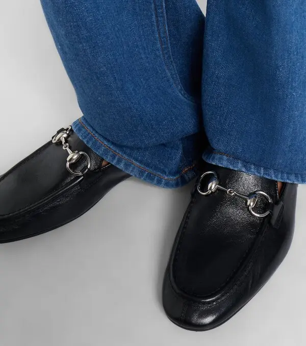 Gucci Jordaan Horsebit Leather Loafers - Black