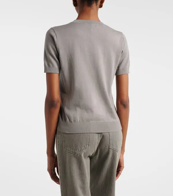 Max Mara Cotton, Silk, And Cashmere Crewneck Top