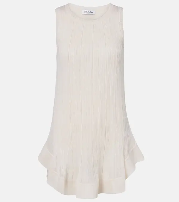 Alaïa Pleated Silk Minidress