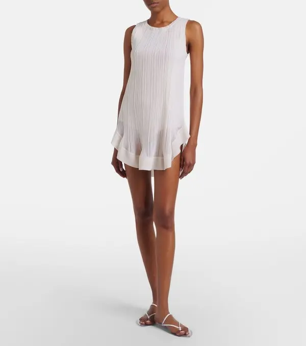 Alaïa Pleated Silk Minidress