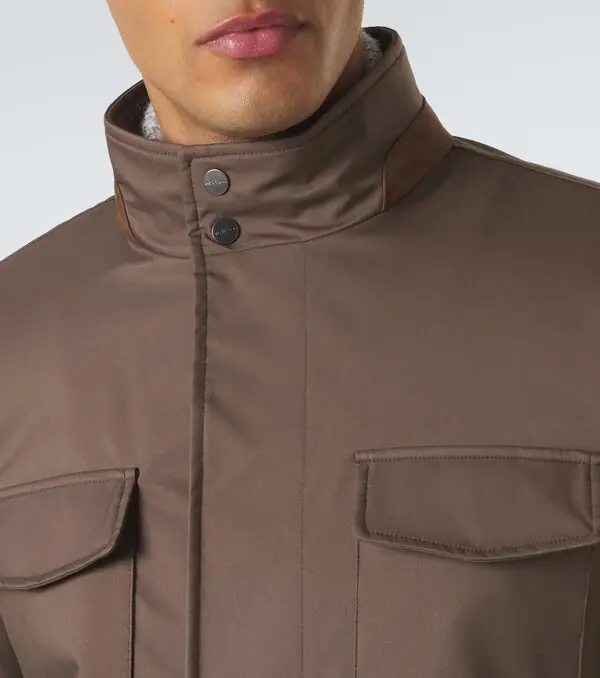 Kiton Suede-trimmed Technical Jacket