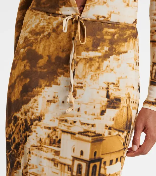 Staud Porta Printed Mesh Midi Skirt