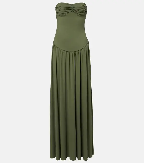 BANANHOT Erin Gathered Maxi Dress - Green