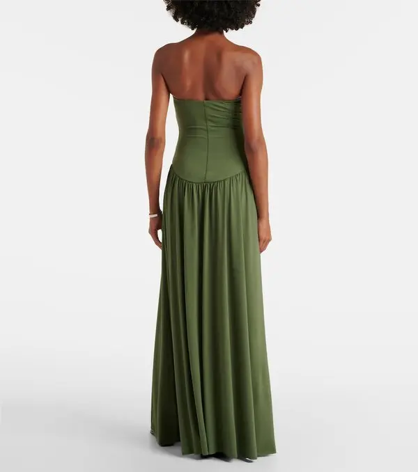 BANANHOT Erin Gathered Maxi Dress - Green