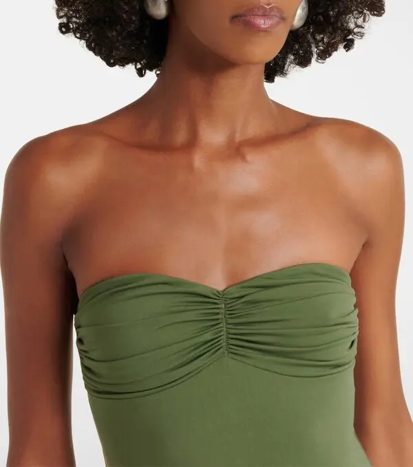 BANANHOT Erin Gathered Maxi Dress - Green