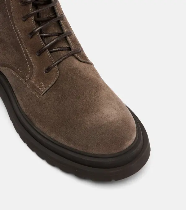 Brunello Cucinelli Monili Suede Lace-up Boots - Brown