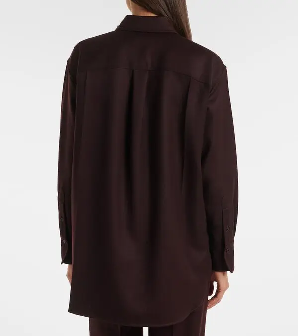 Victoria Beckham Virgin Wool Shirt - Burgundy