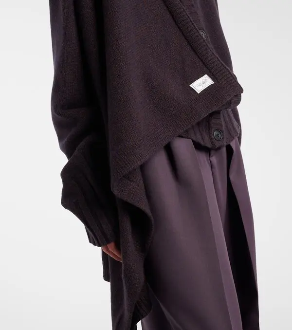 Attico Wool And Cashmere Cardigan With Scarf Detail