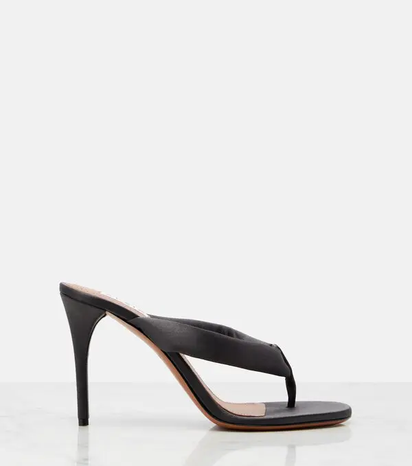 Alaïa Padded Thong Heeled Sandals - Grey