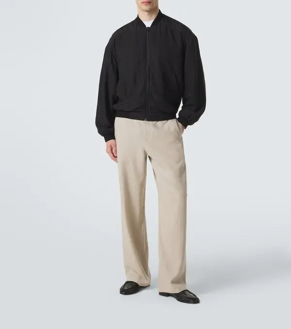 THE ROW Oriane Silk Bomber Jacket