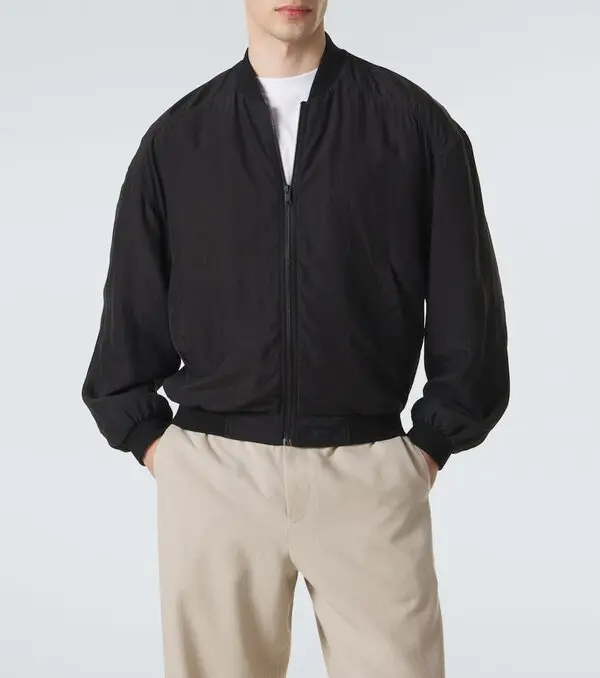 THE ROW Oriane Silk Bomber Jacket