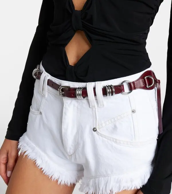 Isabel Marant Étoile Bolton Leather Belt - Burgundy