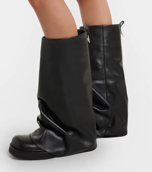 Attico Robin Leather Combat Boots