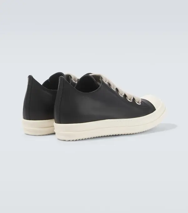 Rick Owens Jumbolace Leather Low-top Sneakers - Black