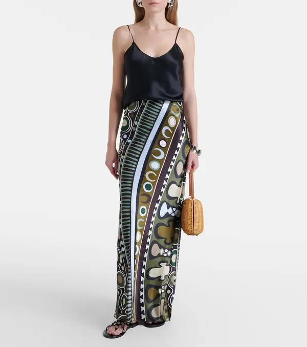 Emilio Pucci Silk Satin Maxi Skirt