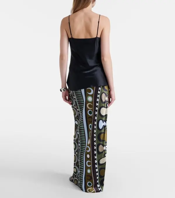 Emilio Pucci Silk Satin Maxi Skirt