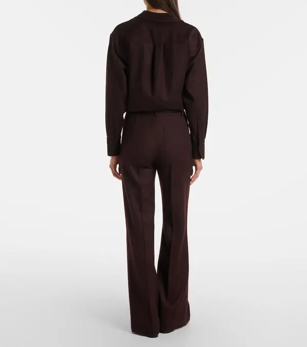 Victoria Beckham Alina Virgin Wool Wide-leg Pants