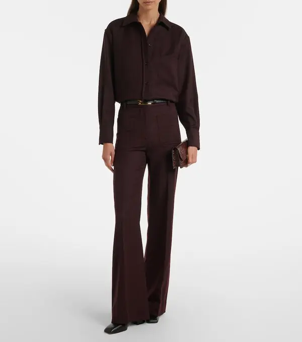 Victoria Beckham Alina Virgin Wool Wide-leg Pants