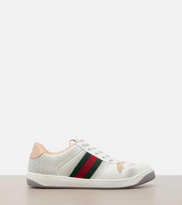 Gucci Screener Leather Sneakers - White