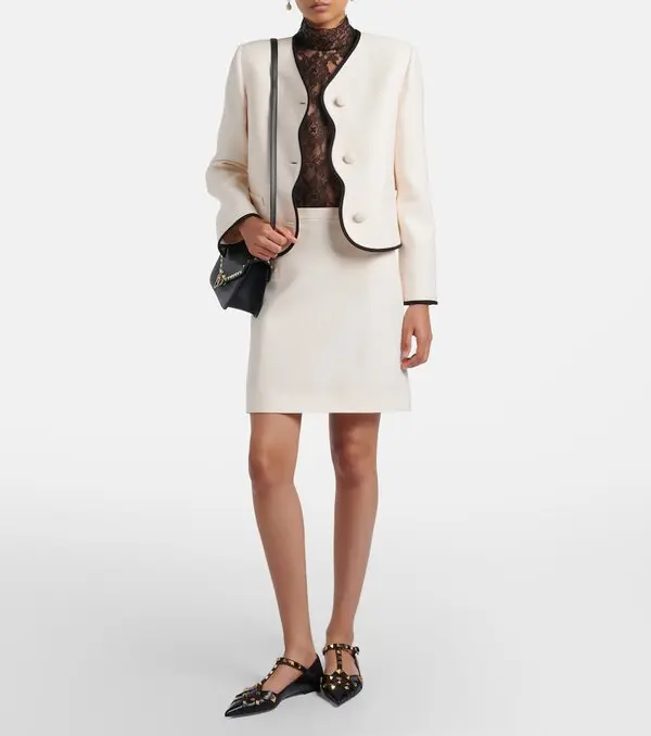 Valentino Garavani Crepe Couture Vgold Mini Skirt