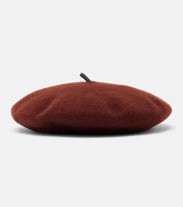 Brunello Cucinelli Monili Wool Beret - Brown