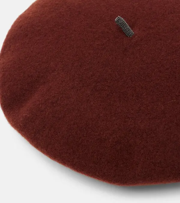 Brunello Cucinelli Monili Wool Beret - Brown