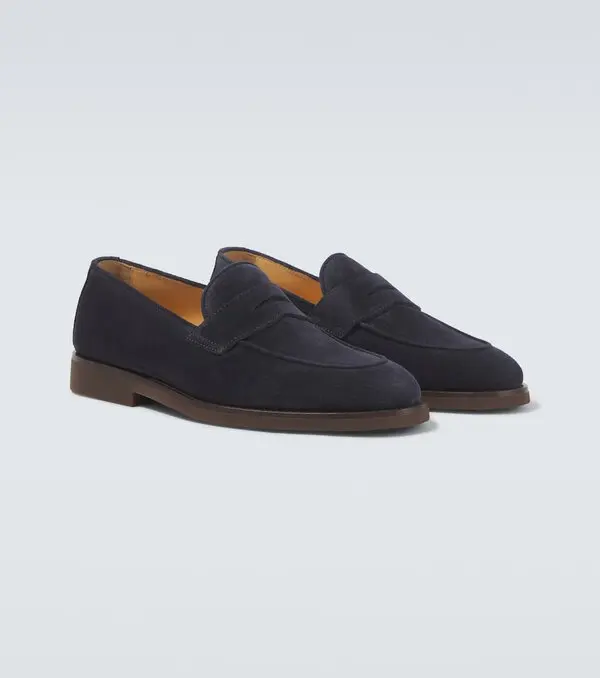 Brunello Cucinelli Suede Penny Loafers