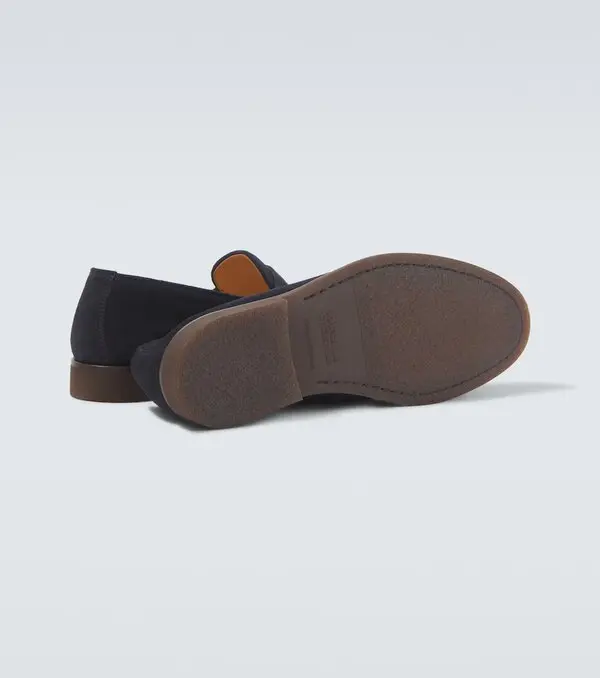 Brunello Cucinelli Suede Penny Loafers