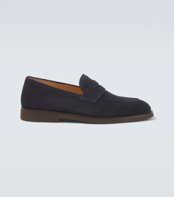 Brunello Cucinelli Suede Penny Loafers