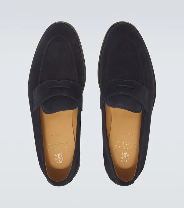 Brunello Cucinelli Suede Penny Loafers