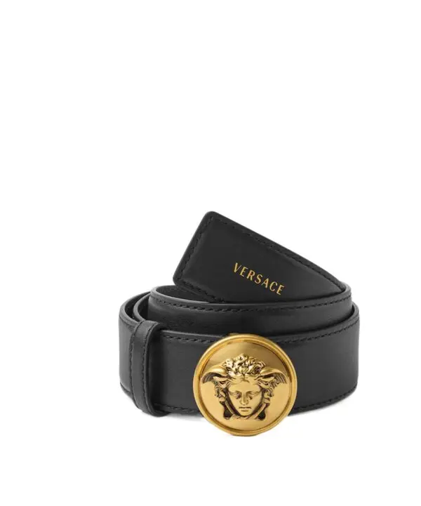 Versace Medusa Round-buckle Belt - Black