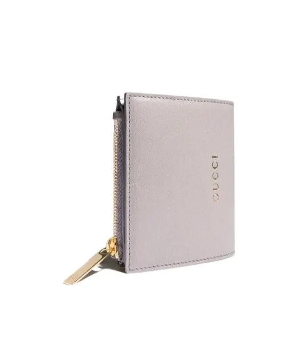 Gucci Small Wallet With Lettering - Grey