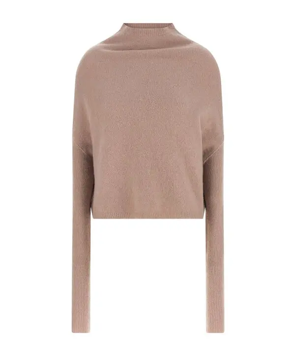 Rick Owens Long-sleeve Mock Neck Cashmere Sweater - Nude