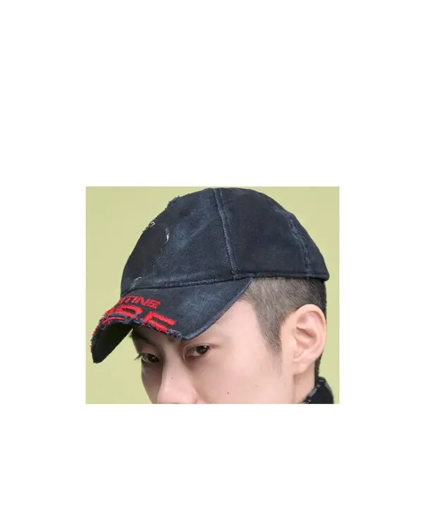 Martine Rose Cut Peak Cap In Washed