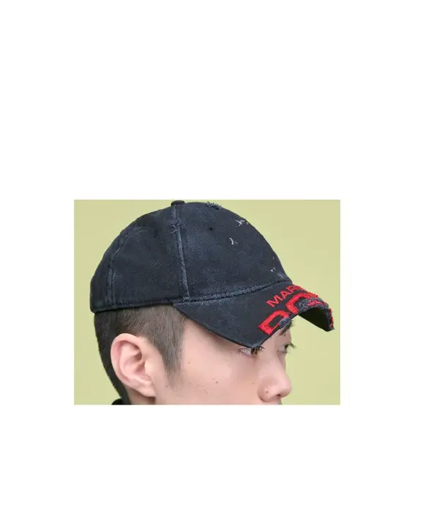 Martine Rose Cut Peak Cap In Washed