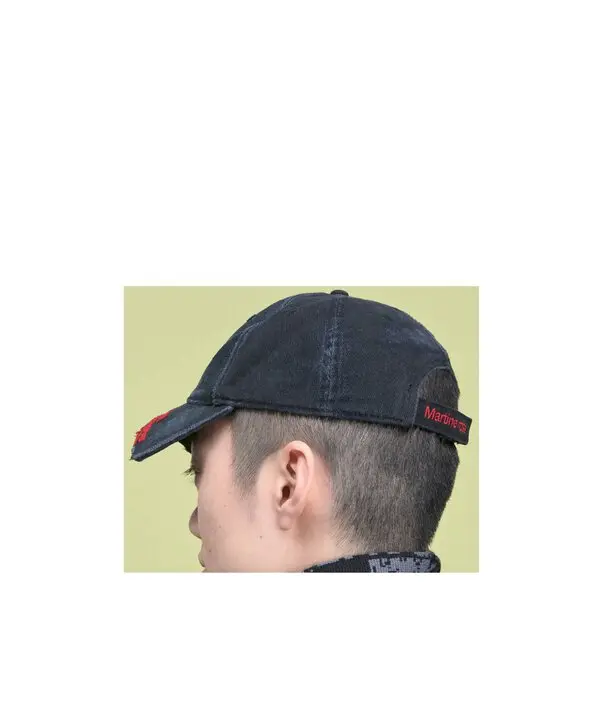 Martine Rose Cut Peak Cap In Washed
