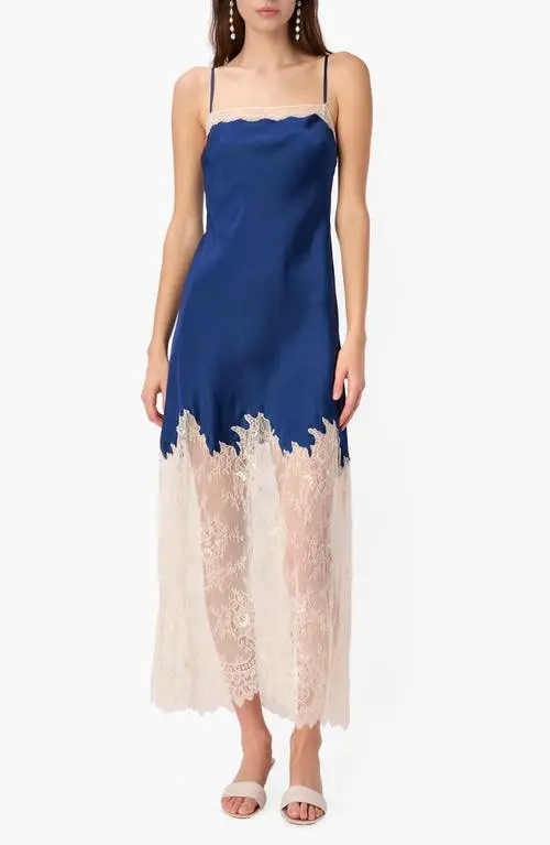 Cami Nyc Verity Sheer Lace Trim Silk Slipdress