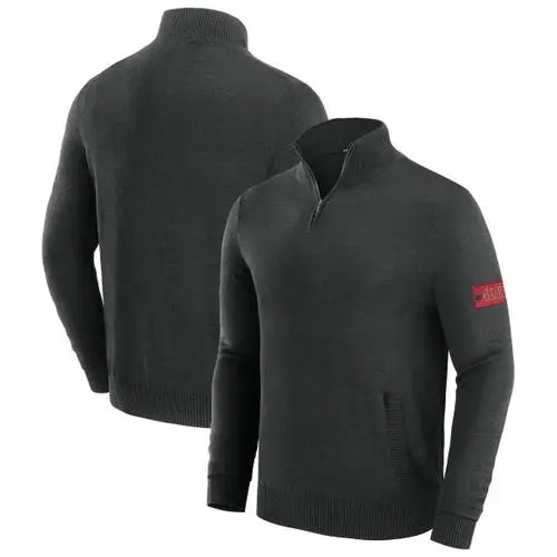 J. PALMER San Francisco 49ers Quarter-zip Sweater - Black