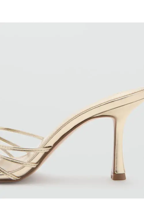 Mango Pointed Toe Slide Sandal With Strappy Detailing