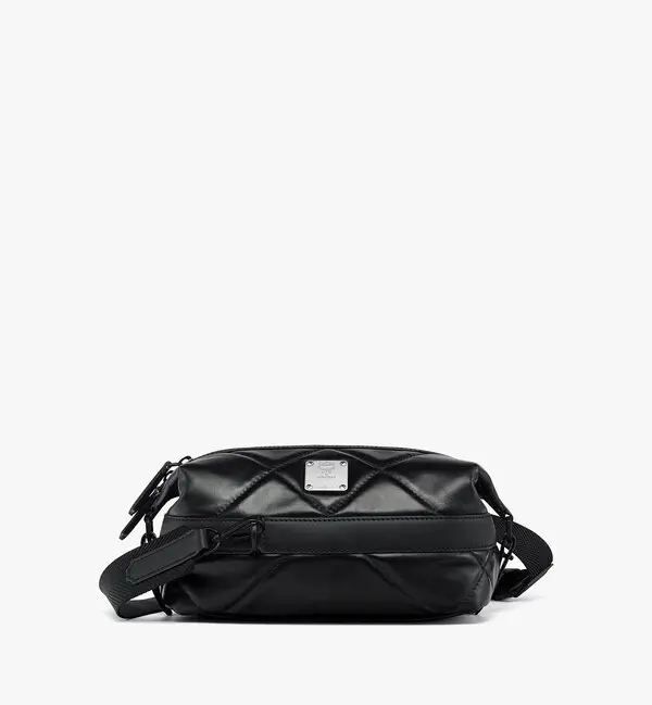 Mcm Aren Crossbody In Diamond Quilted Leather