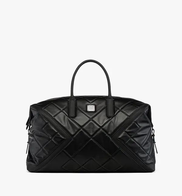 Mcm Ottomar Weekender In Diamond Quilted Leather
