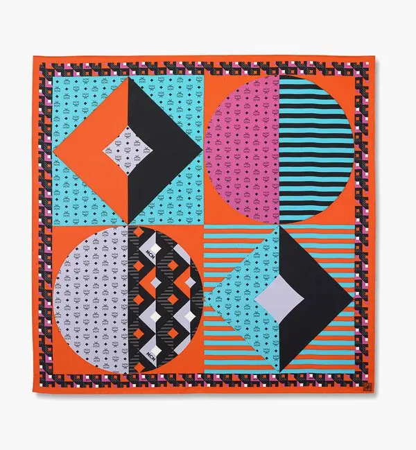 Mcm Abstract Monogram Scarf In Organic Silk