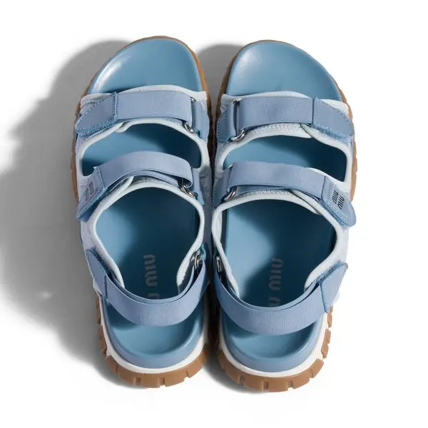 Miu Miu Technical Fabric And Suede Sandals