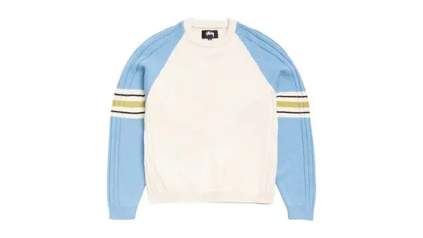StÜssy Stripe Raglan Crew - Blue