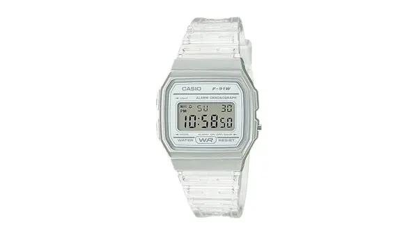 Casio Transparent White Digital Watch F91ws7cf